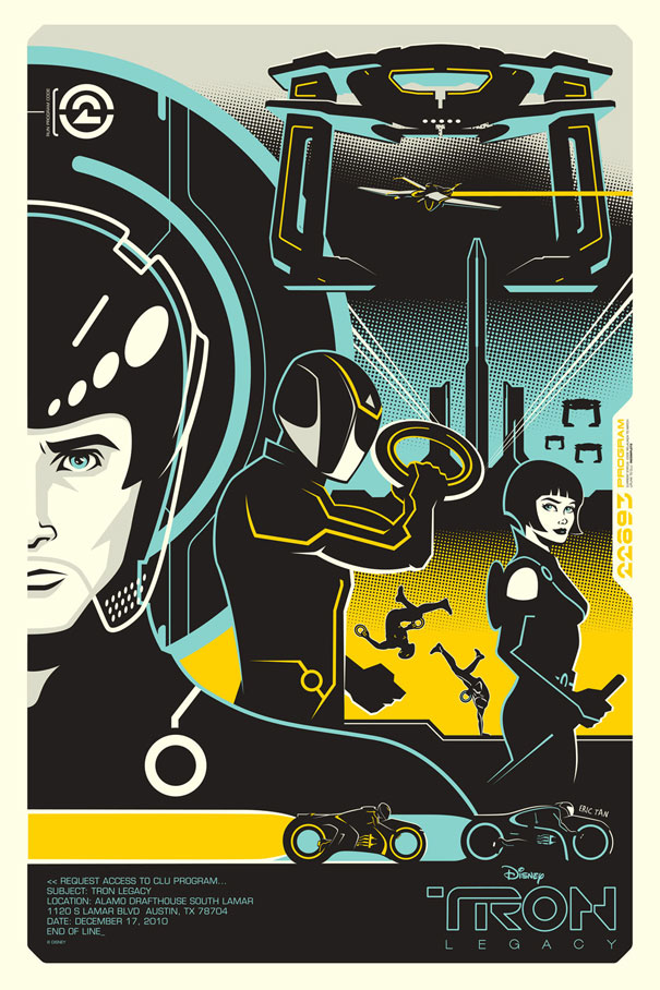 TRON Bits: Tribute Animation Video and Mondo Glow In the Dark Posters